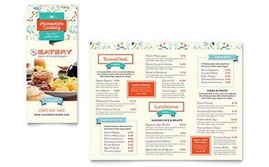 Family Restaurant Menu Template Design