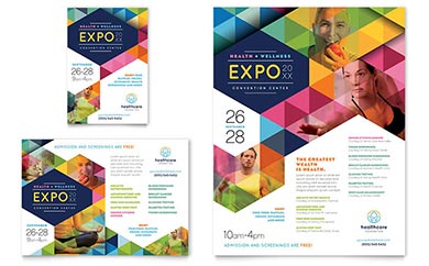 Health Fair Trifold Brochure Template Design