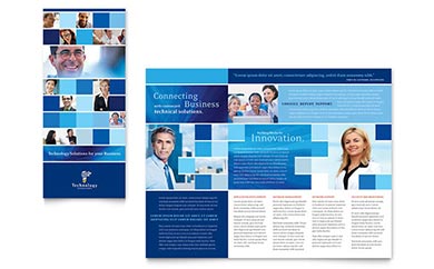 Technology Trifold Brochure Templates - InDesign, Word, Publisher, Pages