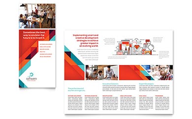 Technology Trifold Brochure Templates - InDesign, Word, Publisher, Pages